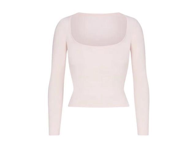 Click here for Skims Cotton Jersey Scoop Neck Long Sleeve Top  Ba... prices