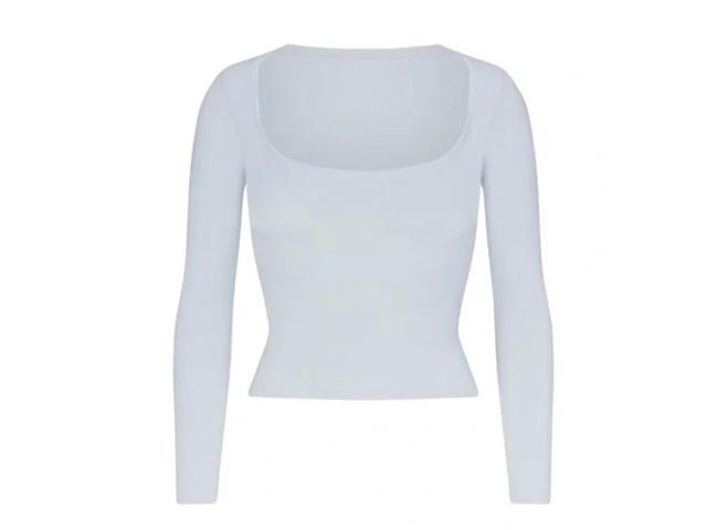 Click here for Skims Cotton Jersey Scoop Neck Long Sleeve Top  Ze... prices