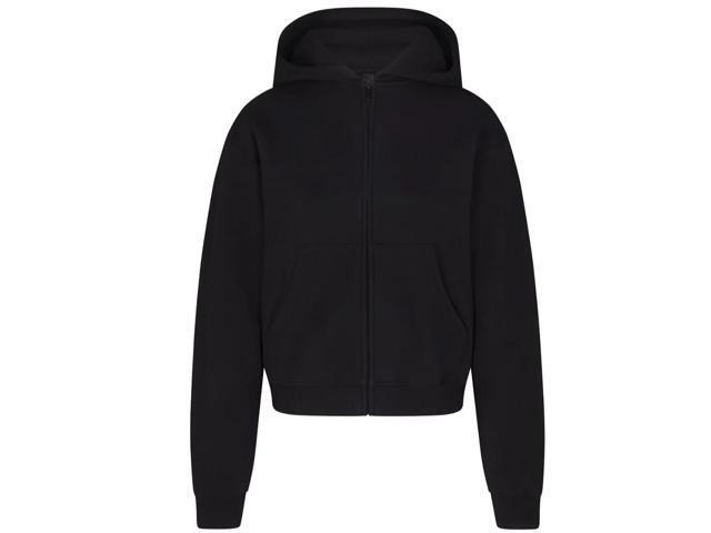 Click here for Skims Cotton Fleece Classic Zip Up Hoodie  Onyx  S... prices