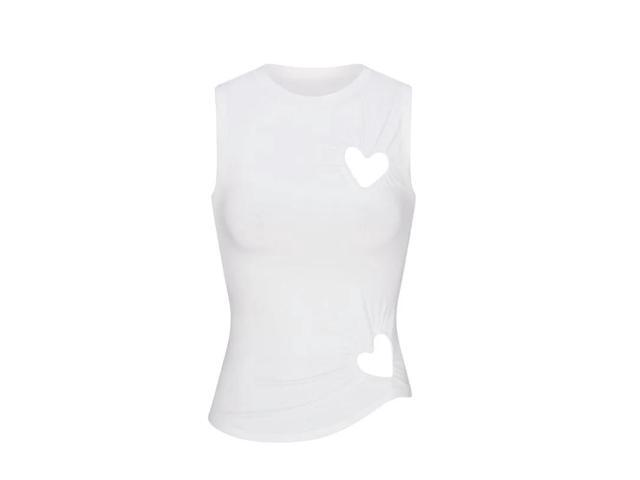 Click here for Skims Cotton Jersey Heart Tank  Snow  Large prices