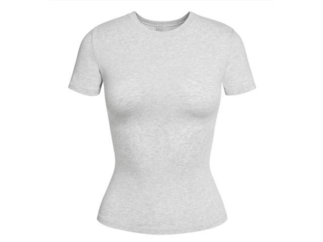 Click here for Skims Poly Cotton Jersey T-Shirt  Light Heather Gr... prices