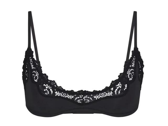 Click here for Skims Fits Everybody Lace Scoop Bralette  Onyx  Sm... prices