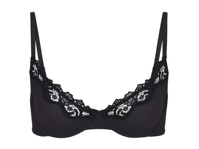 Click here for Skims Fits Everybody Lace Unlined Demi Bra  Onyx... prices