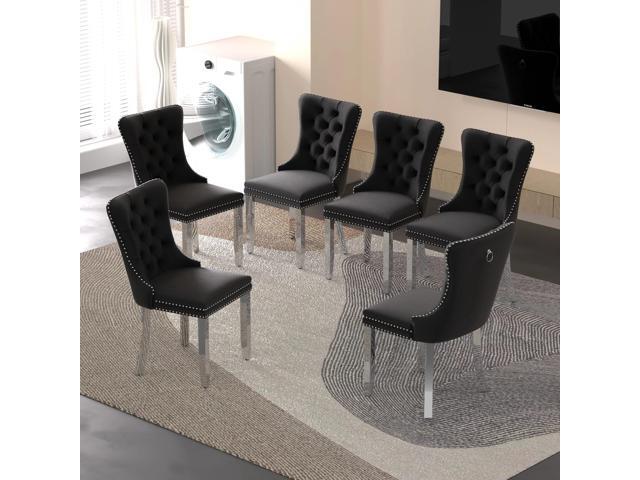 Click here for Sumdeal Velvet Dining Chairs Set of 6  Tall Back S... prices
