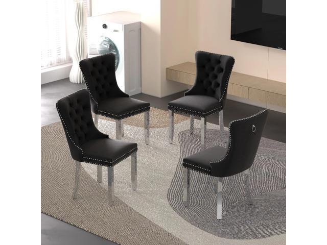 Click here for Sumdeal Velvet Dining Chairs Set of 4  Tall Back S... prices