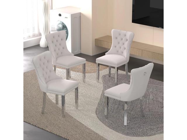 Click here for Sumdeal Velvet Dining Chairs Set of 4  Tall Back S... prices
