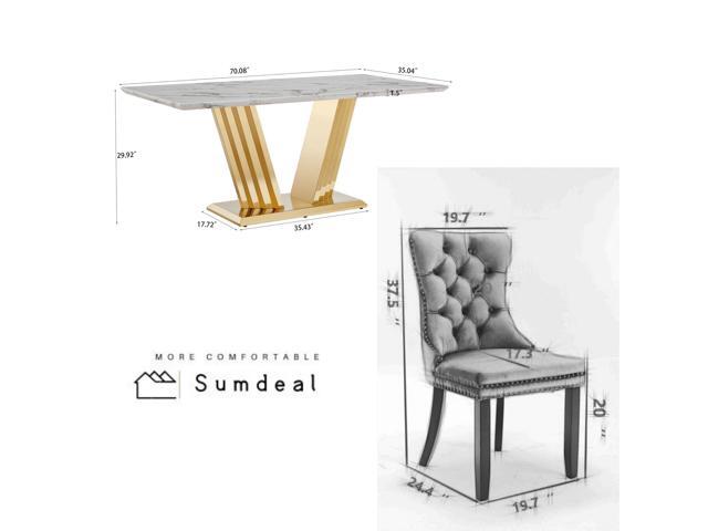 Click here for Sumdeal 5/7-piece dining and chair set features a... prices