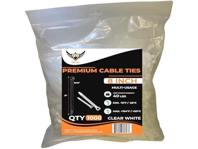 Click here for Zip Ties 8 inch White (1000 Pack) 40 lbs  Clear. M... prices