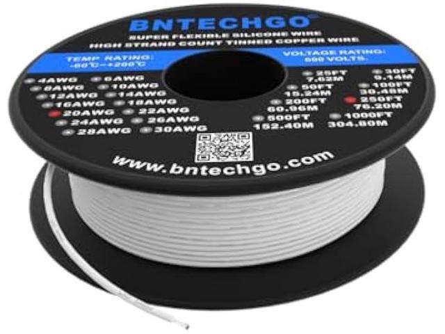 Click here for BNTECHGO 20 Gauge Silicone Wire Spool 250 ft White... prices