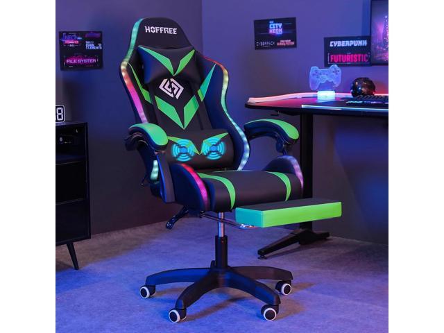 Click here for HOFFREE Gaming Chair with LED RGB Lights Massage E... prices
