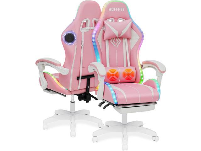 Click here for HOFFREE Pink Gaming Chair with Bluetooth Speakers... prices