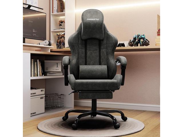 Click here for Gaming Chair Big and Tall  Grey Leather Video Game... prices