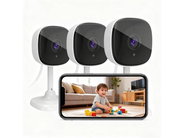 Click here for 3 Pack Indoor Security Camera 2.4GHz WiFi  24/7 Re... prices
