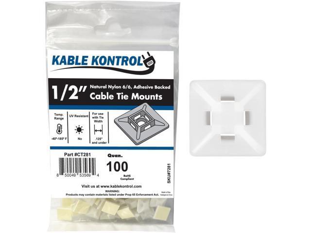 Click here for Kable Kontrol Zip Tie Mounts  1/2 Sq  Natural Whit... prices