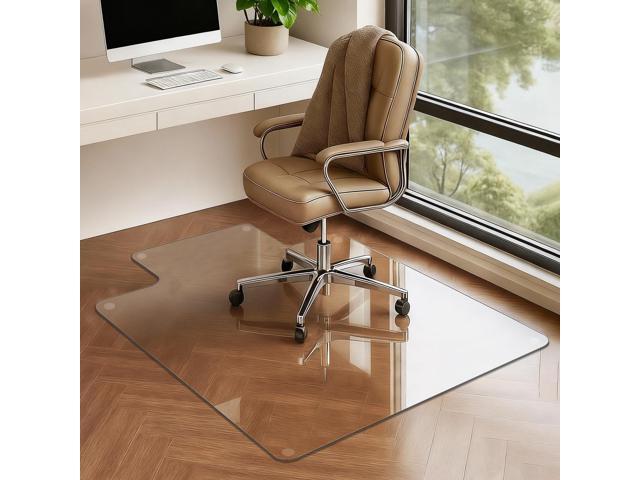 Click here for VASUHOME Tempered Glass Chair Mat with Lip (45 x 5... prices