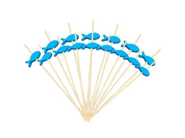 Click here for 100 Pcs Disposable Bamboo Food Cocktail Picks Blue... prices
