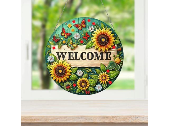 Click here for 2D Flat DIY Welcome Sunflower Diamond Art Pendant... prices