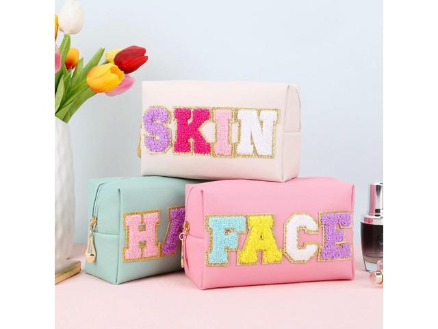 Click here for 3PCS Face Hair Skin Bag with Patches Chenille Lett... prices