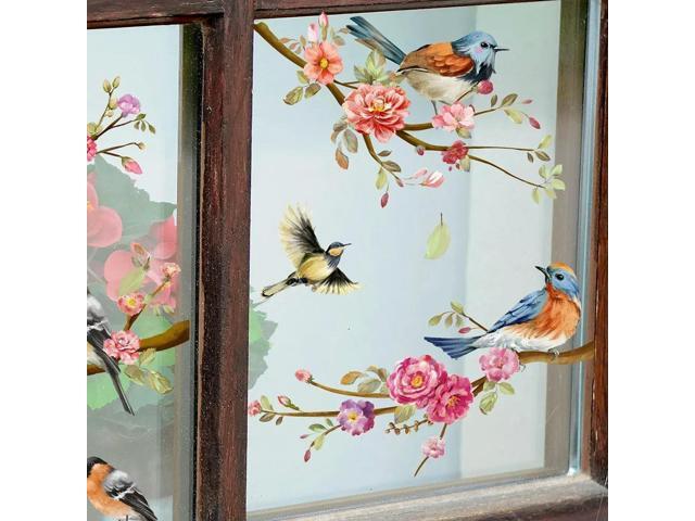 Click here for 30*60cm Branch Bird Flower Wall Sticker Window Sti... prices
