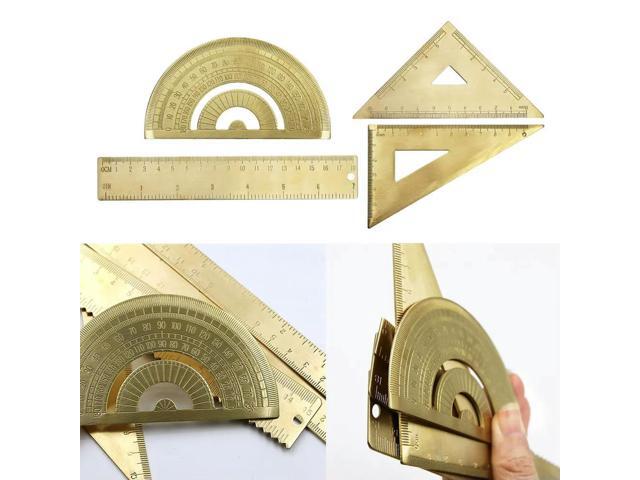 Click here for Golden Brass Ruler Stationery Set Isosceles Triang... prices