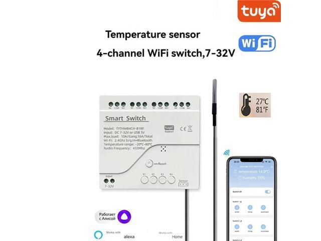 Click here for Tuya Switch With Temperature Sensor DC 7-32V 4 Cha... prices