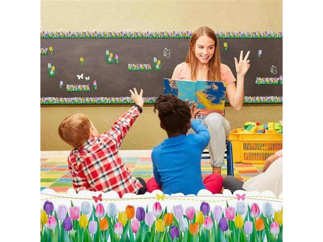 Click here for 2 Roll Tulip Flower Trim Border 65.6Ft Floral Bull... prices