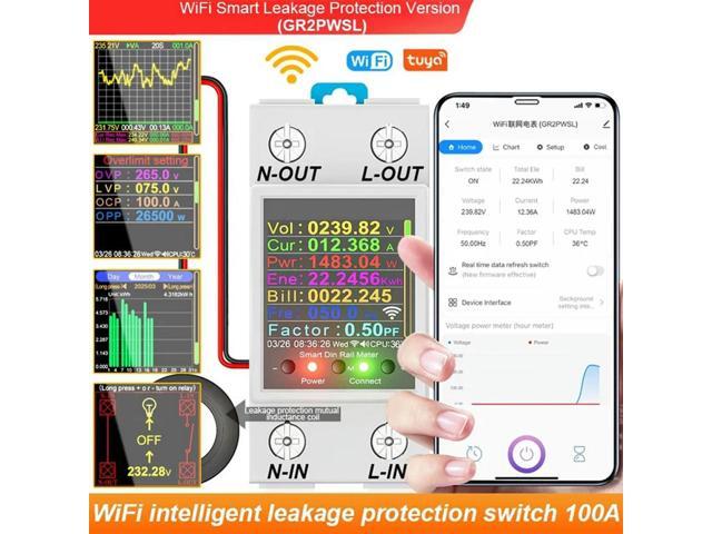 Click here for 100A Tuya Din Rail Energy Meter Current Voltage Cu... prices