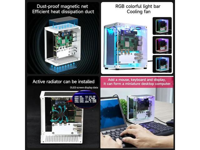 Click here for For Pi 5 Case  Micro-Type Desktop Case With Active... prices