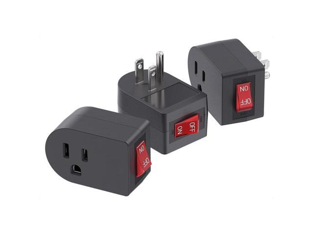 Click here for 3 Pack Black Grounded Outlet With ON Off Switch Si... prices