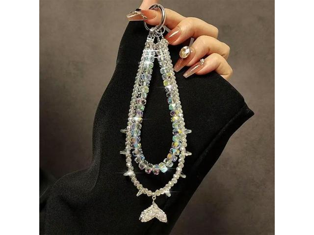 Click here for Crystal Fish Tail Phone Lanyard Hanging Chain Anti... prices