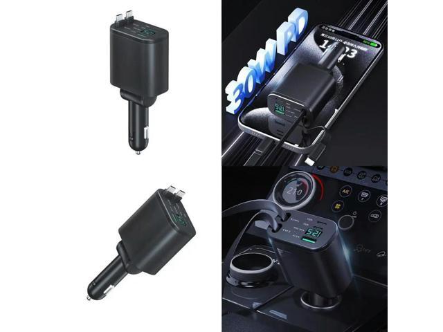 Click here for Double Type C Retractable Cable Car 90W Fast Charg... prices