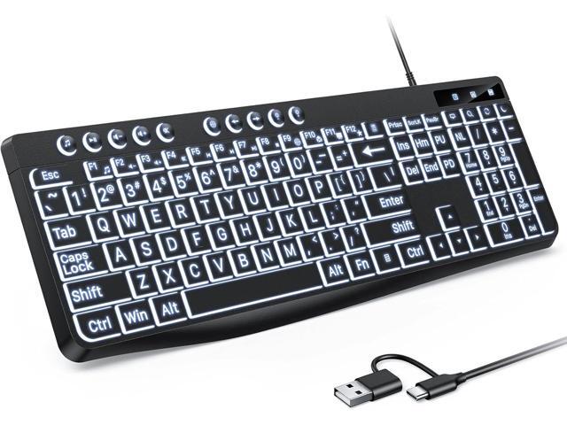Click here for OMOTON Large Print Backlit Keyboard with Type-C an... prices