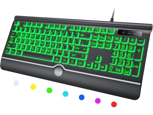 Click here for Backlit Large Print Keyboard  Wired Light Up Keybo... prices