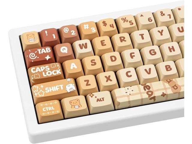 Click here for Cute PBT Keycaps 133 Keys Caramel Bear Theme Keyca... prices