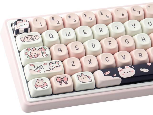 Click here for Sunzit PBT MOA Keycaps - Cute Bunny Design  132 Ke... prices