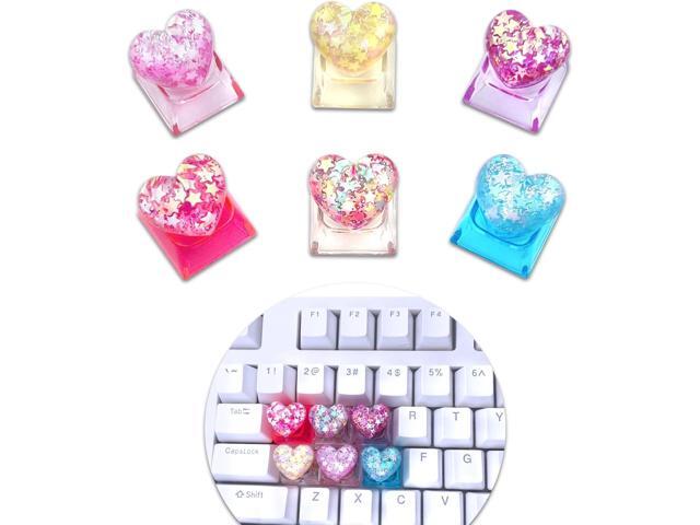 Click here for 6PCS Bling Heart Custom Keycaps - Cute Artisan Key... prices