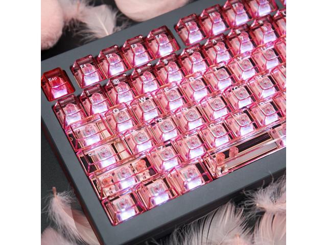 Click here for Pink Crystal Clear Keycaps Set  156 Keys Cherry Pr... prices