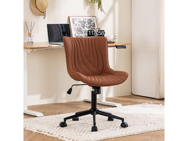 Click here for YOUTASTE Coffee Brown Office Chair Modern Armless... prices