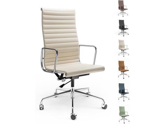 Click here for High Back Genuine Leather Ribbed Office Chair-Ergo... prices