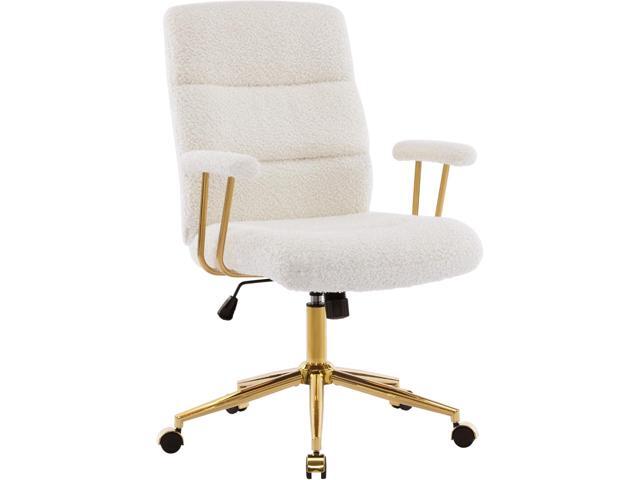 Click here for Techni Mobili Elegant White and Gold Fuzzy Office... prices