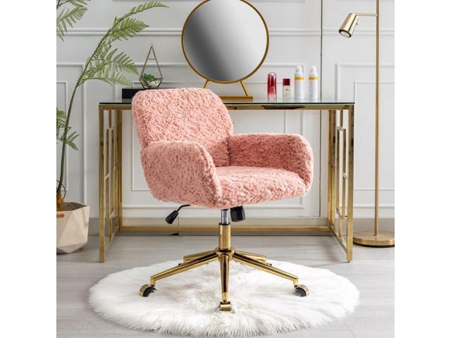Click here for HomVent Fluffy Desk Chair Pink Faux Fur Vanity Cha... prices