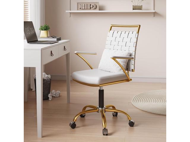 Click here for Modern White and Gold Leather Ergonomic Office and... prices