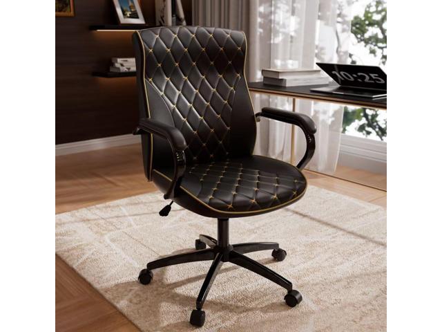 Click here for Black Office Chair with Soft Leather Embroidery  M... prices