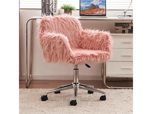 Click here for Goujxcy Fluffy Desk Chair  Faux Fur Swivel Home Of... prices