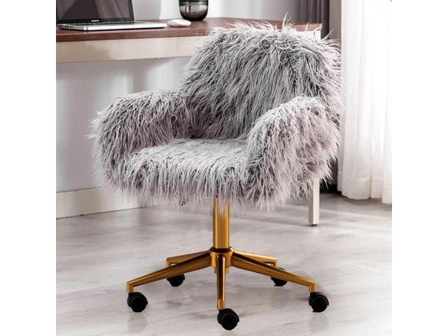 Click here for Fluffy Fuzzy Desk Chair Cute Faux Fur Vanity Chair... prices