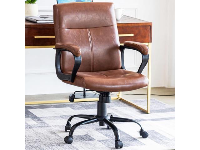 Click here for DYHOME Leather Office Chair Brown Desk Chair with... prices