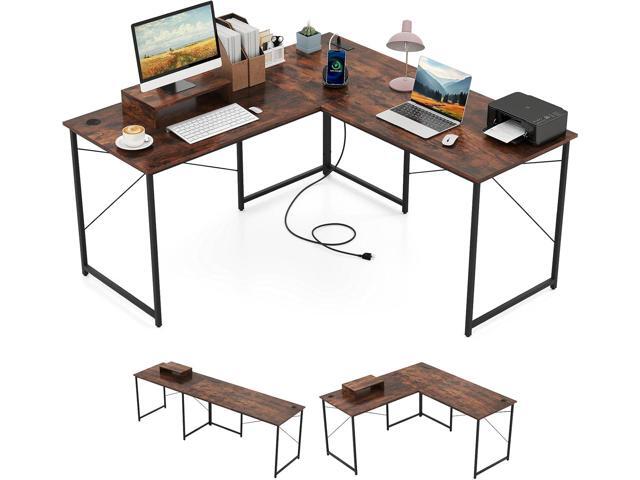 Click here for Tangkula L-Shaped Computer Desk with Power Outlets... prices