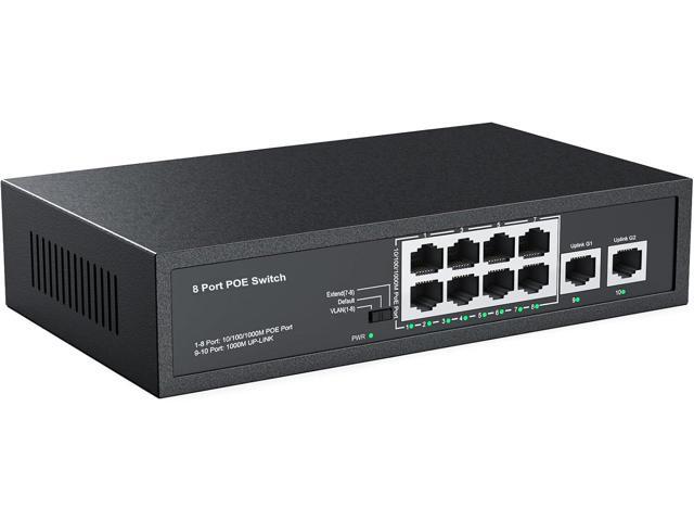 Click here for Real HD 10 Port PoE Switch  8 Ports PoE+ 2 Uplink... prices