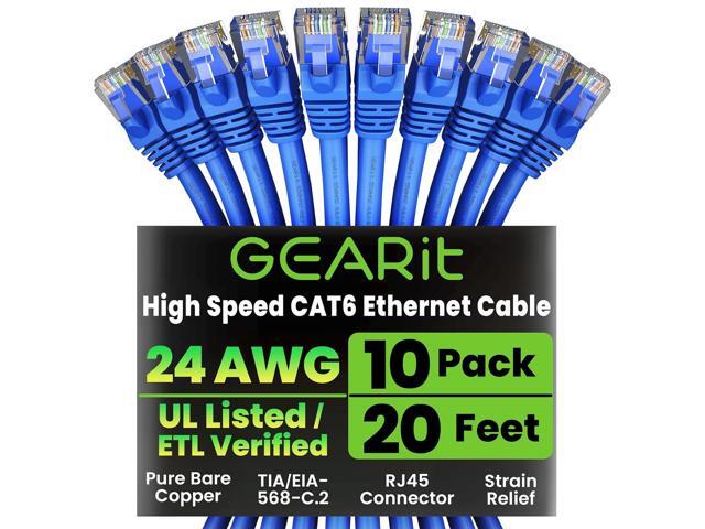 Click here for GEARit Cat 6 Ethernet Cable Pack - 10-Pack 20 ft C... prices