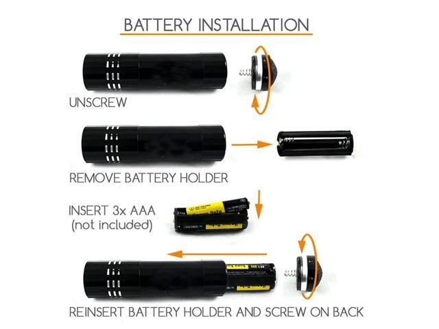 Click here for 9LED Ultra Violet Torch Aluminum Mini 4.5V Ultravi... prices
